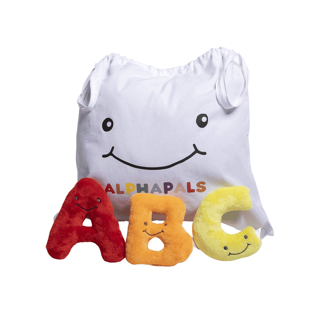 Alphapals® 5 Inch Plush Letter Set with Drawstring Bag
