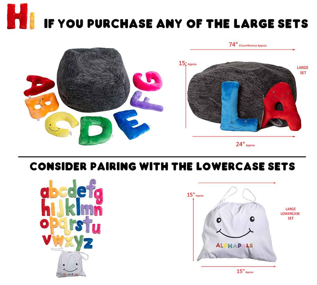 Large 11" Plush Rainbow Alphabet Letters | ABC Teaching Tool | Alphapals